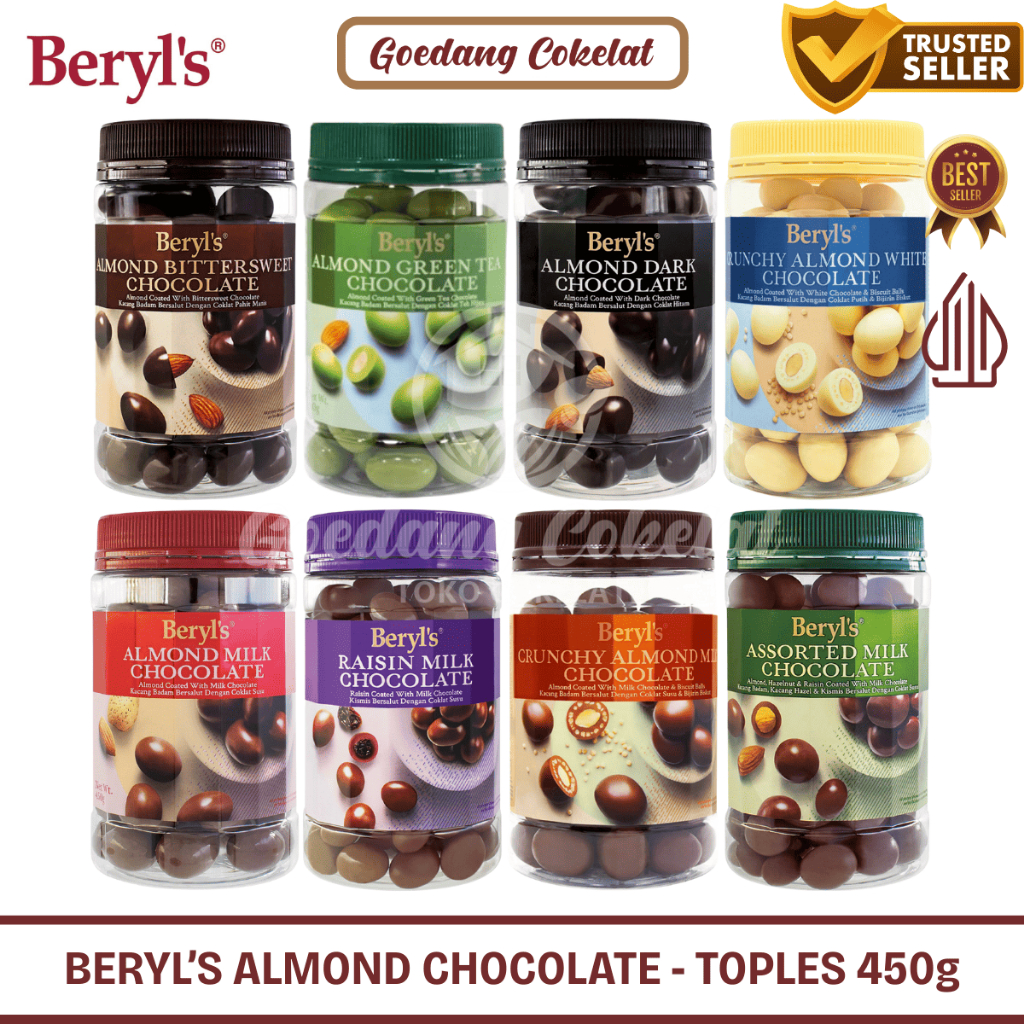 Jual Beryl's Beryls Crunchy Assorted Almond Green Tea Milk White ...