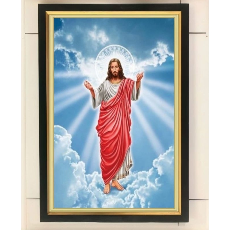 Jual hiasan dinding poster Yesus Kristus plus BINGKAI ukuran 53*37 ...