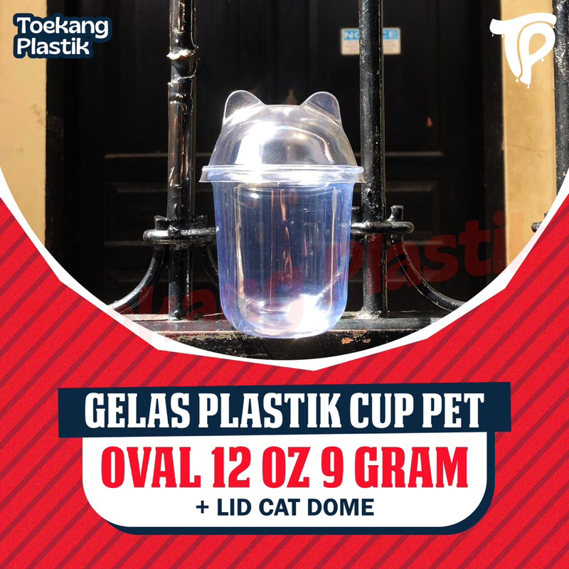 Jual Gelas Plastik Cup PET Oval 12oz 9,5gram 360ml + Lid/Tutup | Shopee ...