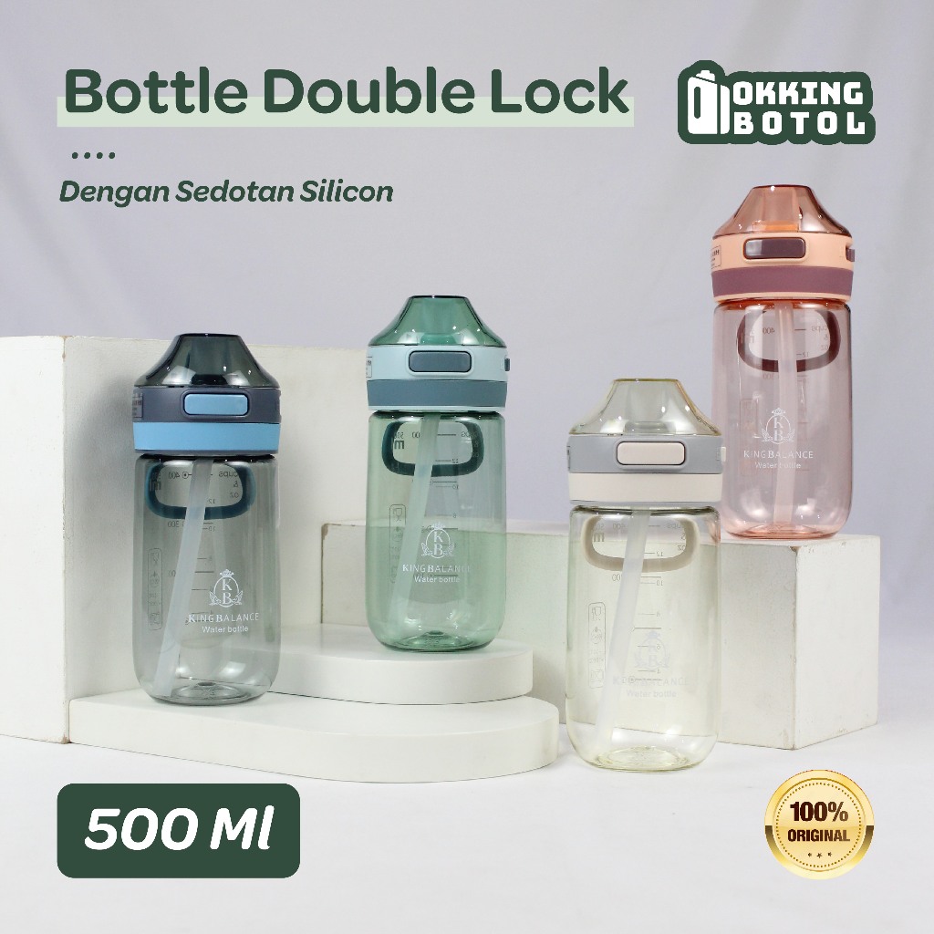 Jual BOTOL AIR MINUM 500ML DOUBLE LOCK | AIR MINUM ANAK SEKOLAH ...