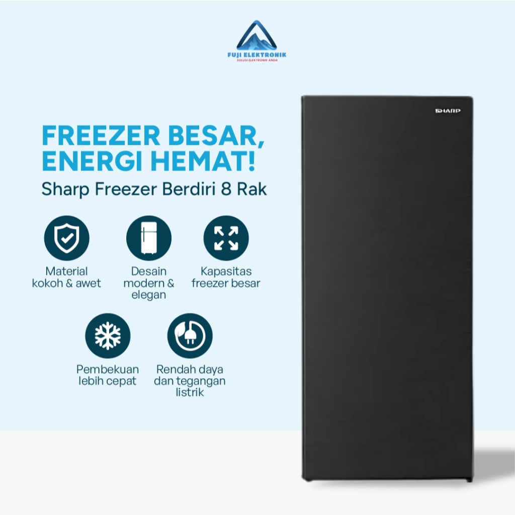 Jual Sharp Freezer 8 Rak Berdiri FJ-M198A-HS Low Watt Fast Freezing ...