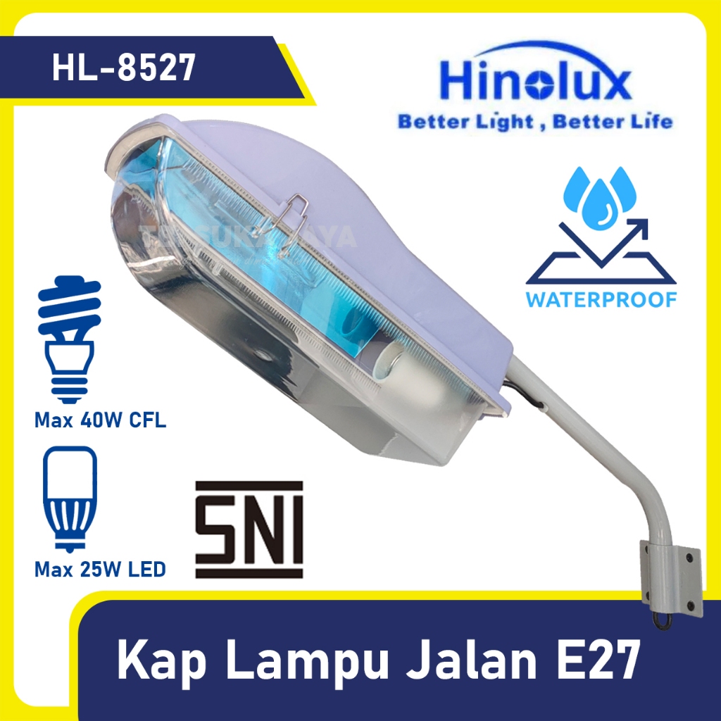 Jual Kap lampu jalan pju waterproof led outdoor fitting E27 + TIANG KABEL | Shopee Indonesia