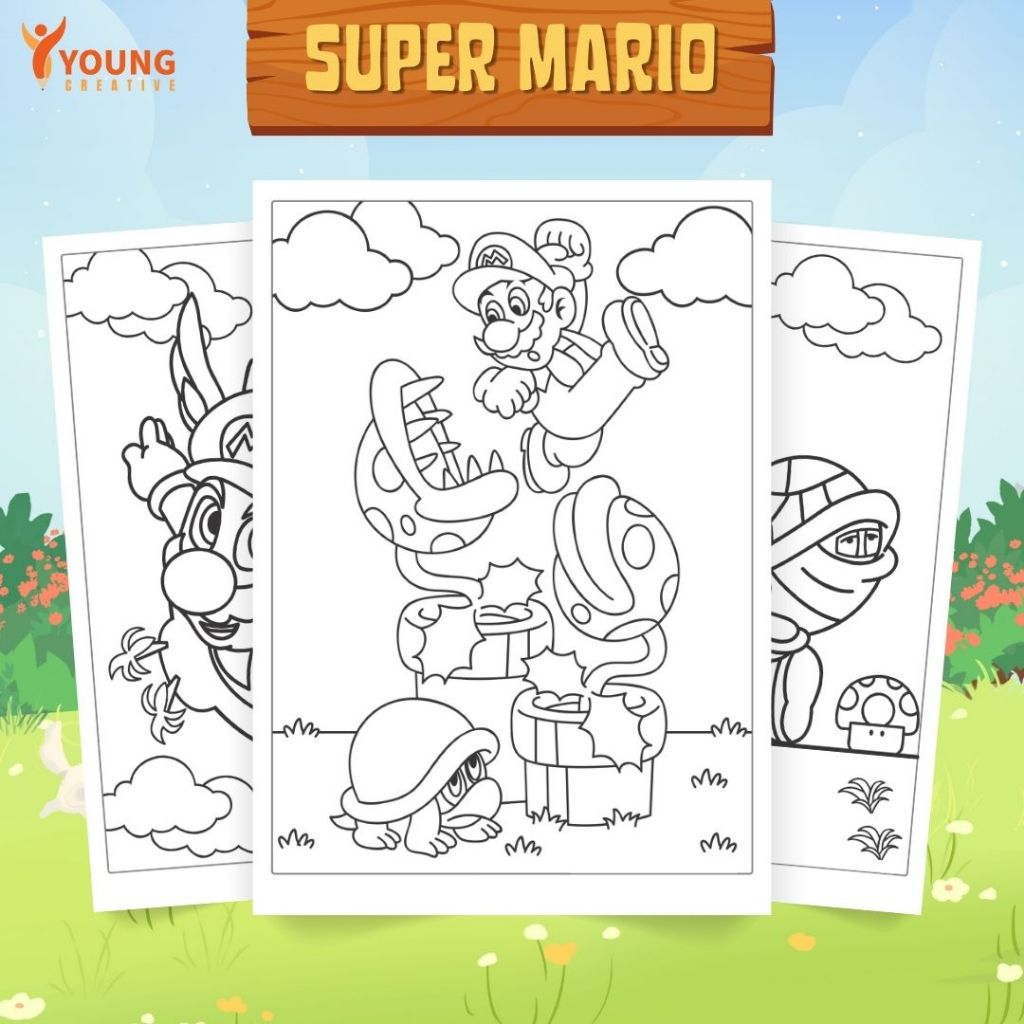 Jual 150 GSM KERTAS MEWARNAI / COLORING PAGE SUPER MARIO BROS | Shopee ...