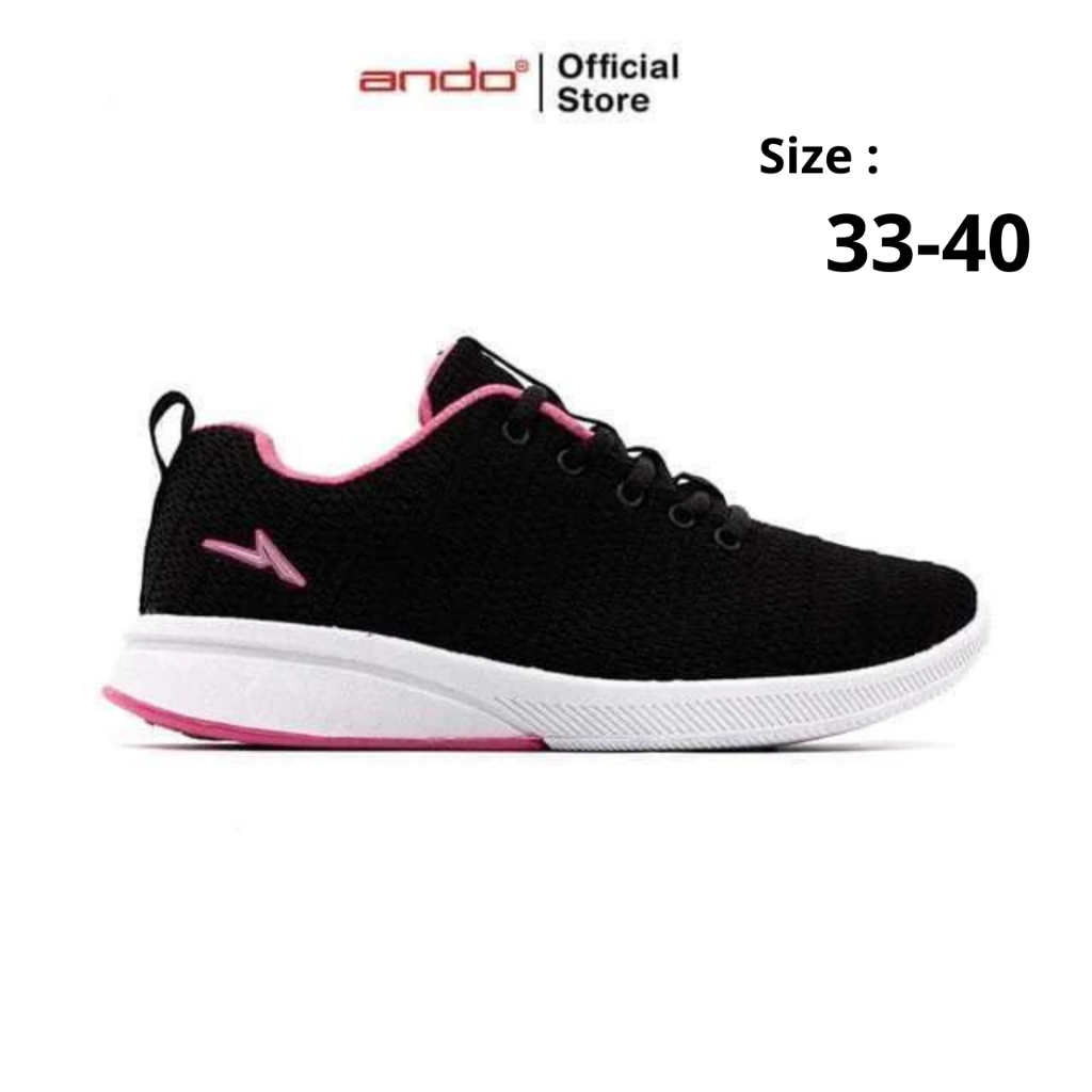 Jual FIURI - ANDO - SAGA 33-40 HITAM PINK - SNEAKERS SPORT KANVAS SOL KARET WANITA PRIA - SEPATU ...