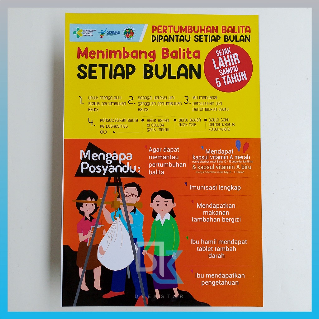 Jual Poster Menimbang Balita Setiap Bulan - 12 Indikator Keluarga Sehat ...