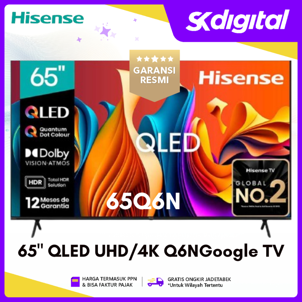 Jual TV Hisense 65Q6N QLED UHD 4K Q6N TV 65 Inch | Shopee Indonesia