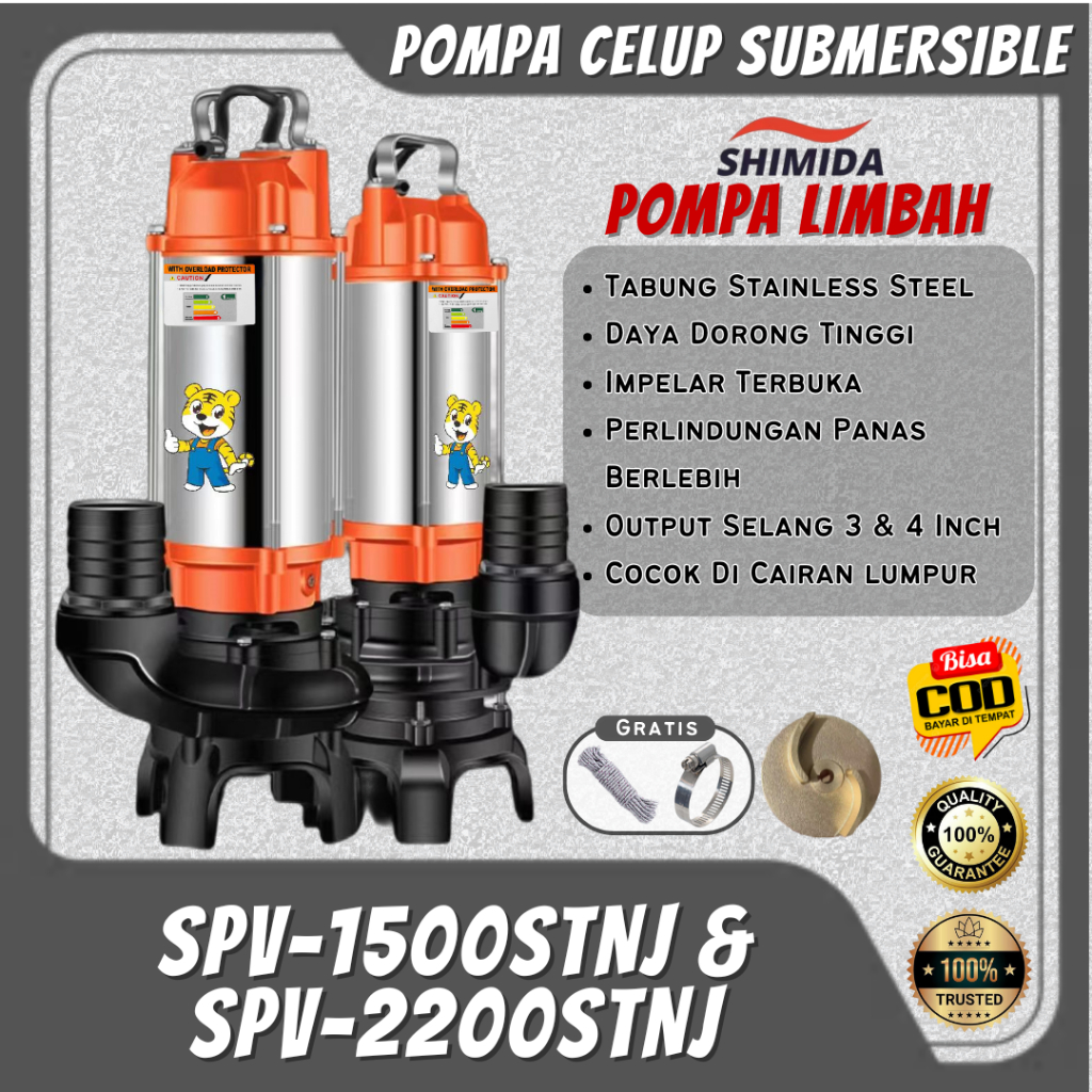 Jual Shimida Pompa Air Celup 220V /380V 1500W/2200W Pompa Air Irigasi ...