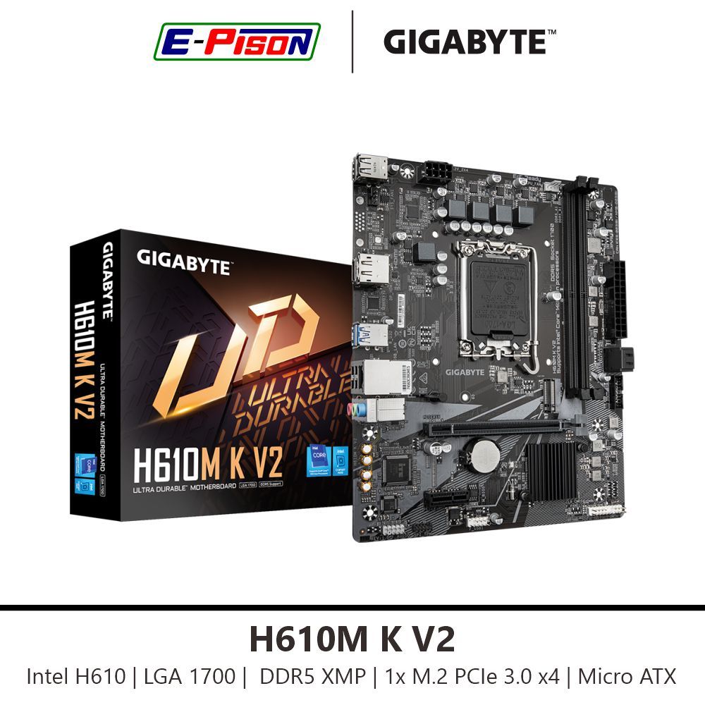 Jual Motherboard Intel H610 GIGABYTE H610M K V2 LGA 1700 DDR5 XMP M.2 ...
