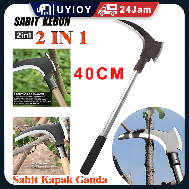 Jual 40CM Pemangkas Sabit kapak Ganda Pemangkas Rumput Multifungsi 6722 ...