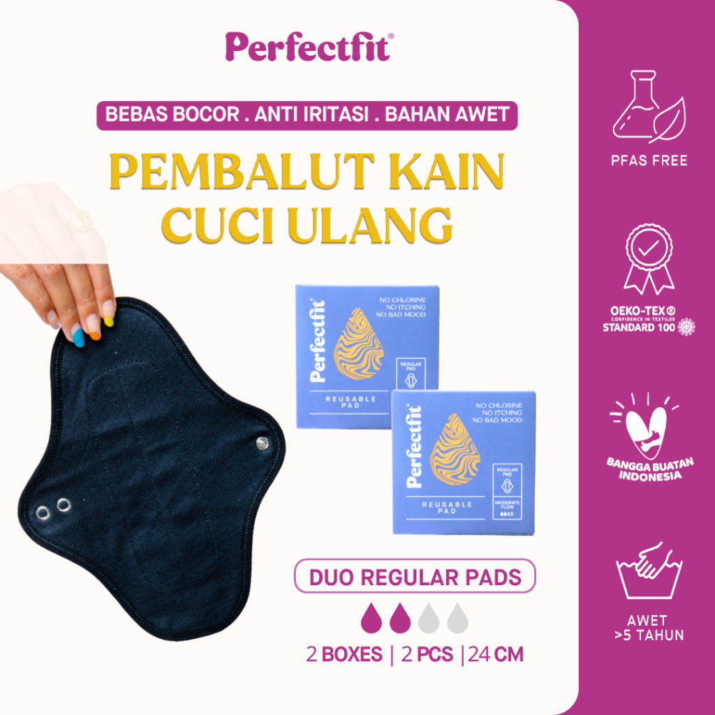 Jual Perfectfit Pembalut Kain Cuci Ulang Menstrual Pad Bebas Gatal ...