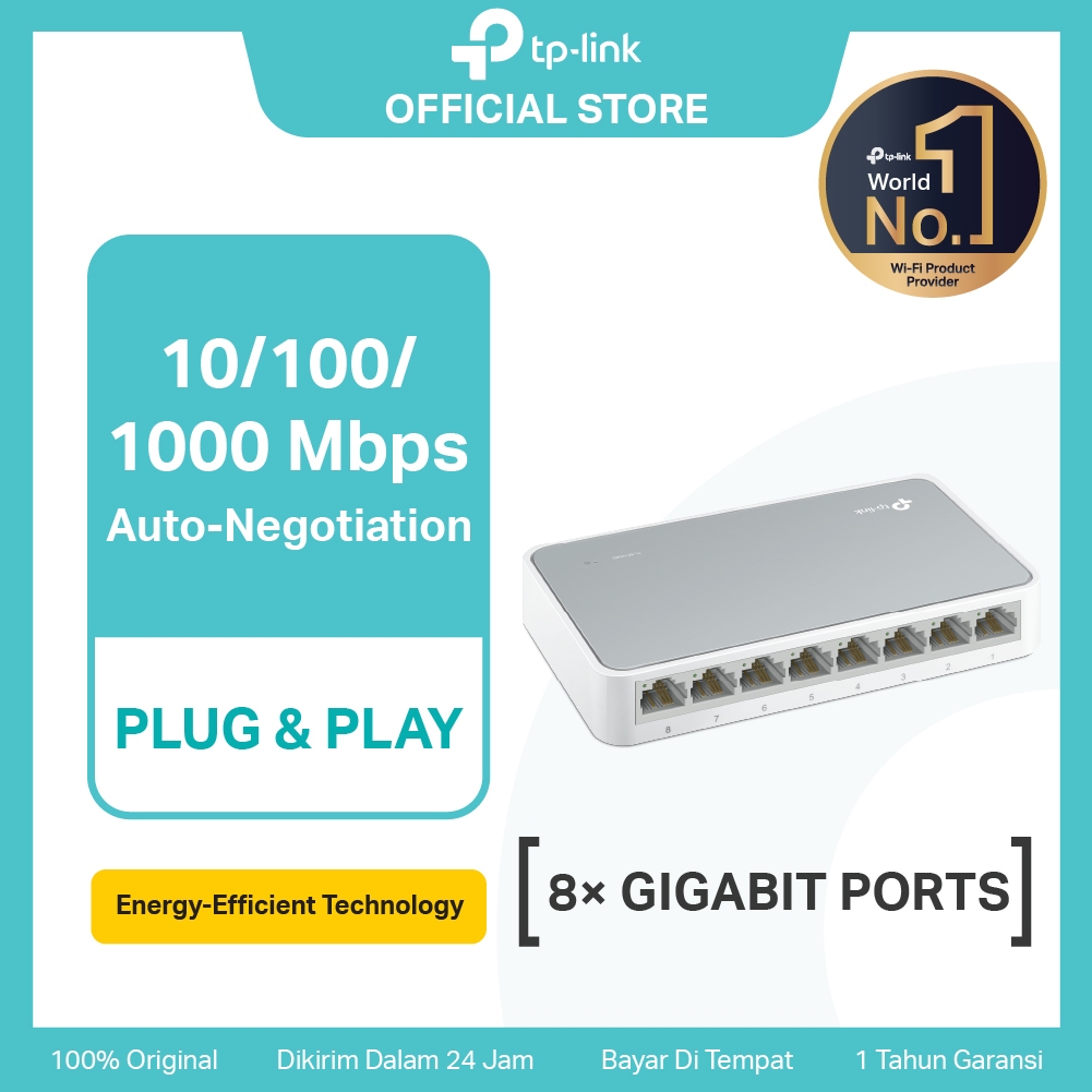 Jual TP-Link TL-SF1008D | 8-Port Desktop Switch | Fast Ethernet 10 ...