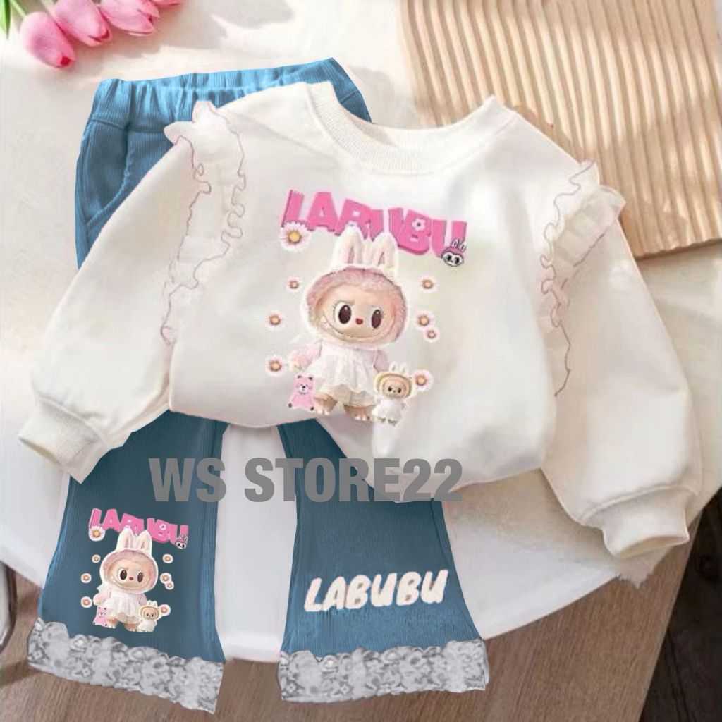 Jual COD SETELAN LABUBU RENDA ANAK PEREMPUAN/SWEATER RENDA ANAK LABUBU ...