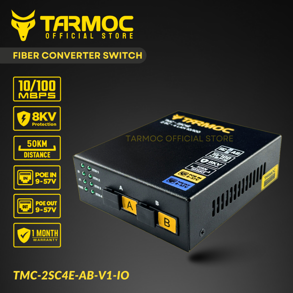 Jual Tarmoc TMC-2SC4E-AB-V1-IO | Media Converter Switch 2 FO 4 LAN 10 ...