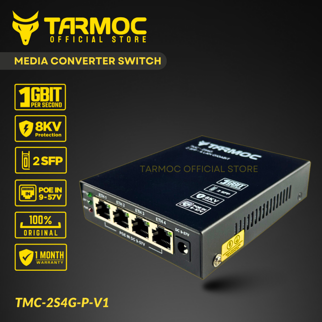 Jual Tarmoc TMC-2S4G-P-V1 | Media Converter Switch 2 SFP 4 LAN Gigabit ...