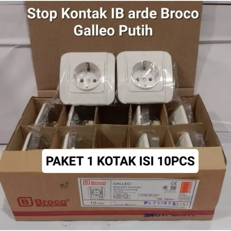 Jual ( PAKET 1 KOTAK 10PCS ) BROCO STOP KONTAK IB IN BOW STOPKONTAK ...