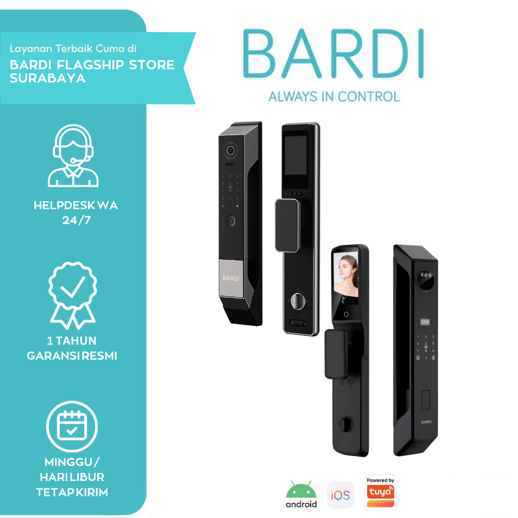 Jual BARDI Smart Door Lock Face ID / Palm Handle Gagang Kunci Pintu ...