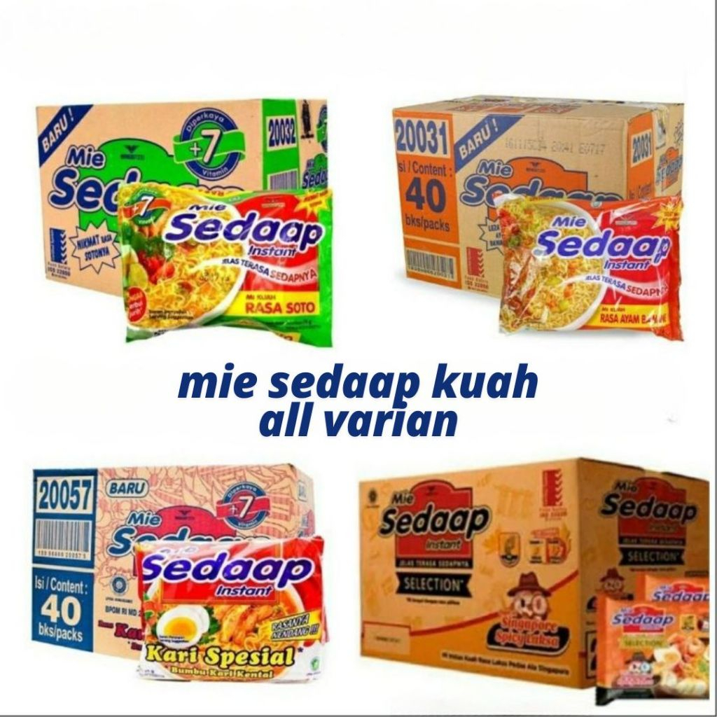 Jual MIE SEDAAP KUAH ALL VARIAN 1/2DUS (20PCS) | Shopee Indonesia