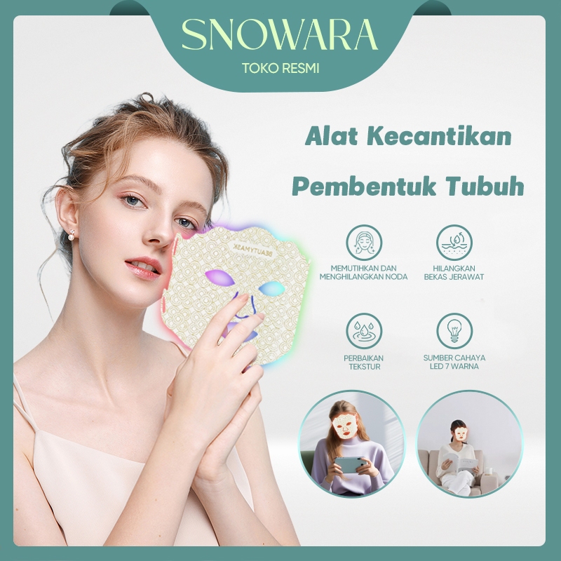 Jual SNOWARA Masker Warna LED Mask PDT Light 7 Warna Led Mask Photon ...