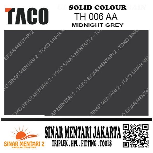 Jual TACO HPL SOLID COLOUR TH 006 AA MIDNIGHT GREY | Shopee Indonesia