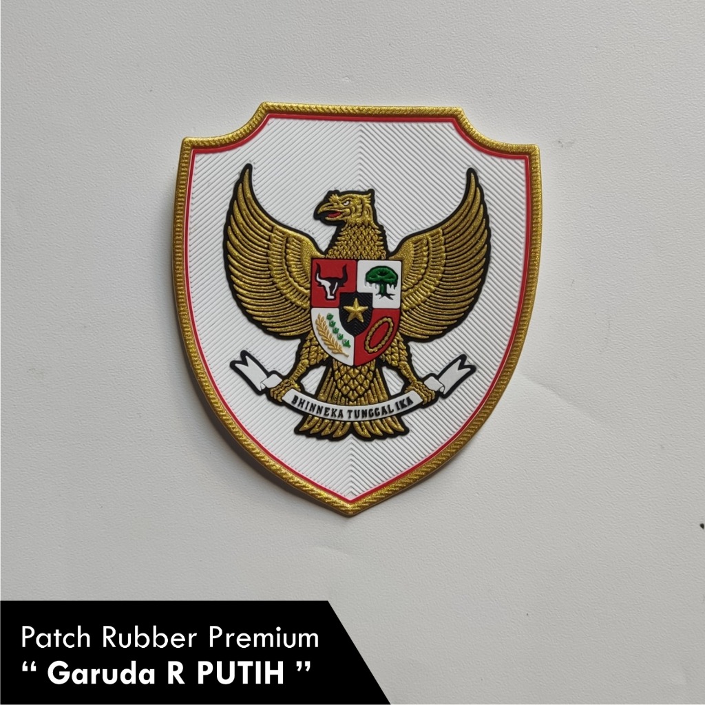 Jual Logo garuda R PUTIH logo karet timbul patch rubber sablon jersey ...