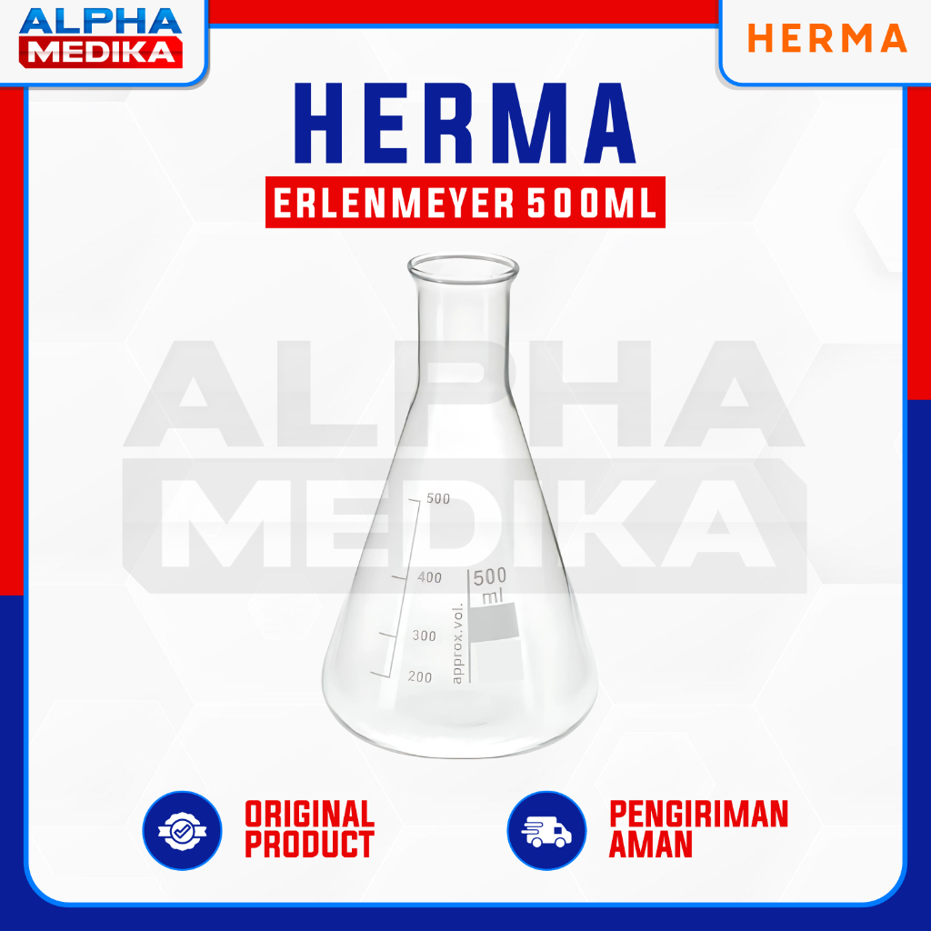 Jual HERMA - ERLENMEYER ukuran 500 ml / Tabung Erlenmeyer 500ml ...
