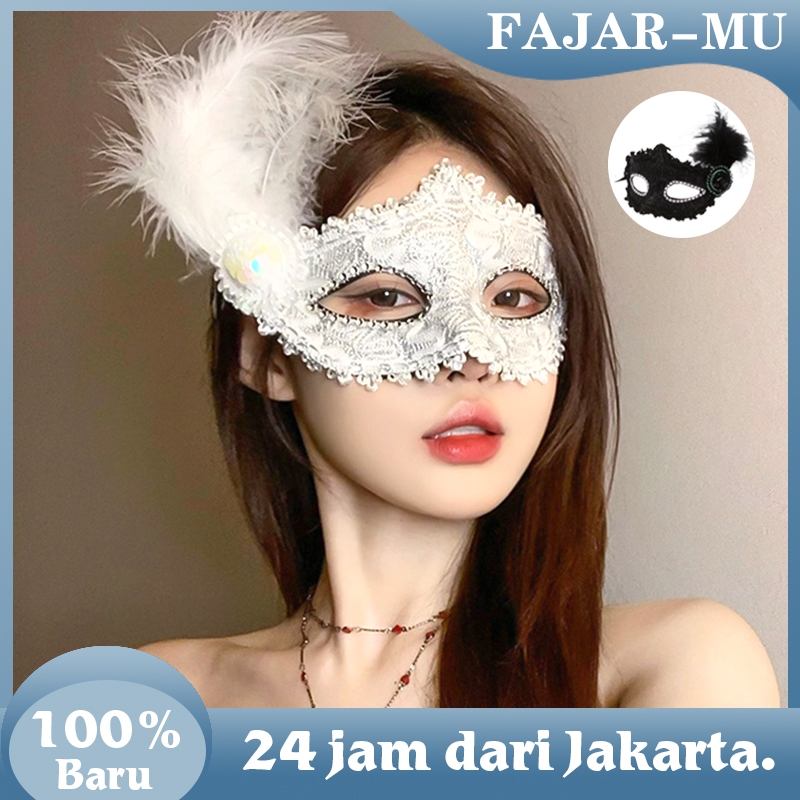 Jual Topeng Pesta Venetian Masquerade Party Mask Topeng Bulu Renda Topeng Tari Pesta Ulang Tahun ...