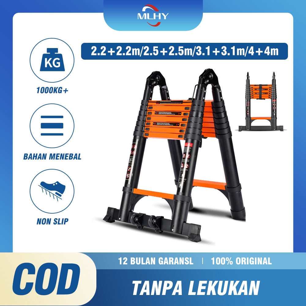 Jual Ready！MLHY Tangga Teleskopik tanpa lekukan（4+4）8M Aluminium Double ...