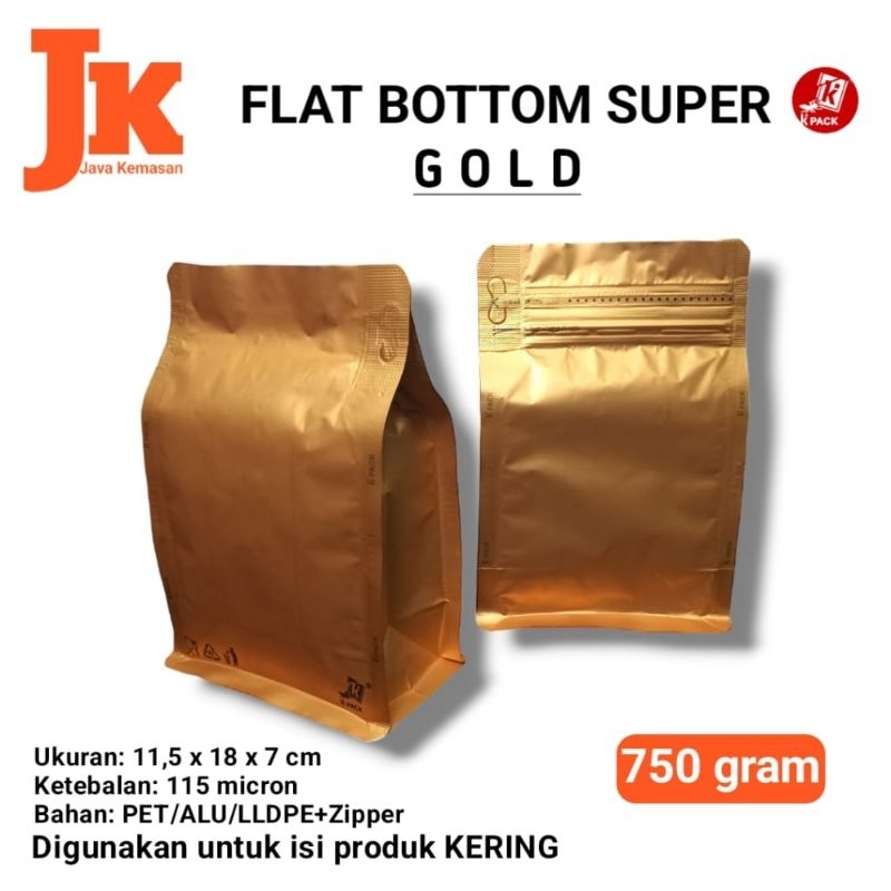 Jual KPACK 750WZ FLATBOTTOM SUPER GOLD EMAS 750WZ KEMASAN GUSSET FULL ...