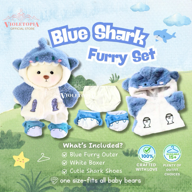 Jual BEARTOPIA - Blue Shark Furry Set - Baju Hiu Biru Kostum Boneka ...