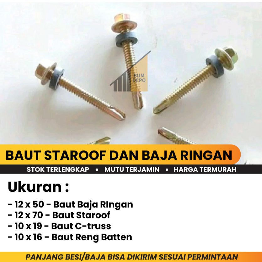 Jual BAUT STAROOF DAN BAUT BAJA RINGAN UNTUK ATAP | Shopee Indonesia