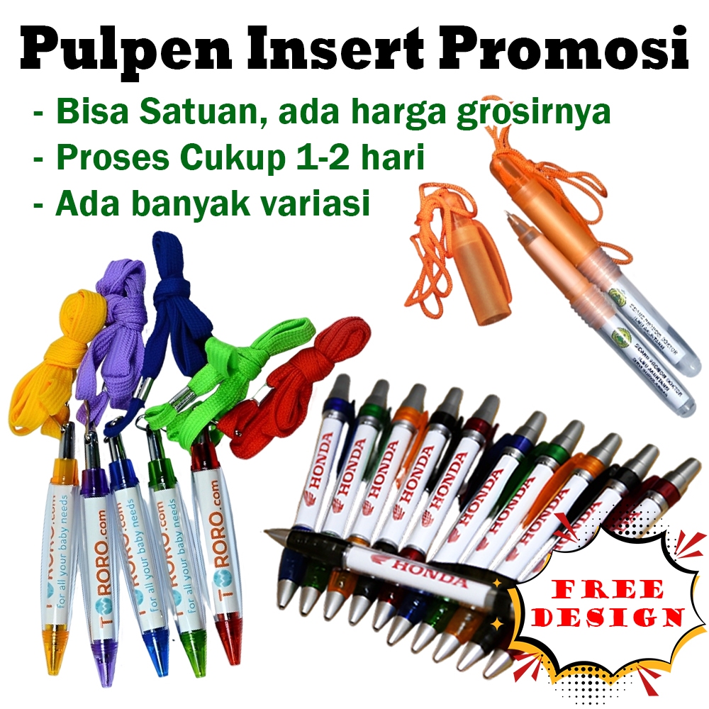 Jual Pulpen Plastik Promosi Insert Paper Cetak Custom / pen cabe pena ...