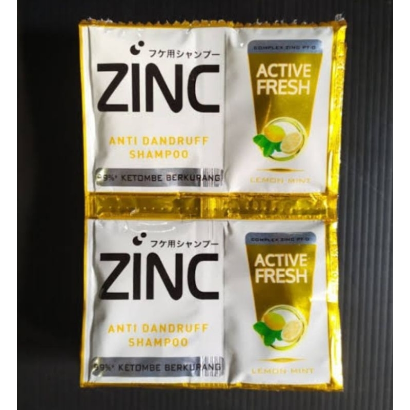 Jual SHAMPOO ZINC ACTIVE FRESH DOUBLE SACHET 10ML - 6 PCS ATAU 12 PCS ...