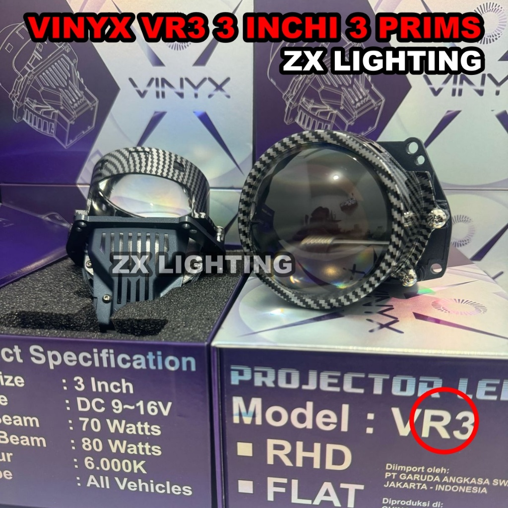 Jual BILED VINYX VR3 3 INCHI 80 WATT BLUELENS COMBO PNP VR3 VINYX ...