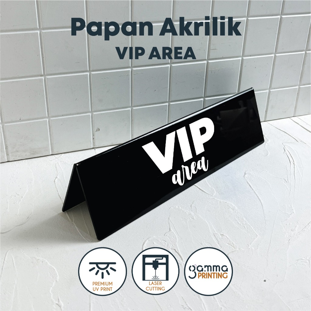 Jual Papan Meja VIP Area Akrilik / VIP Acrylic Table Sign / Tanda ...