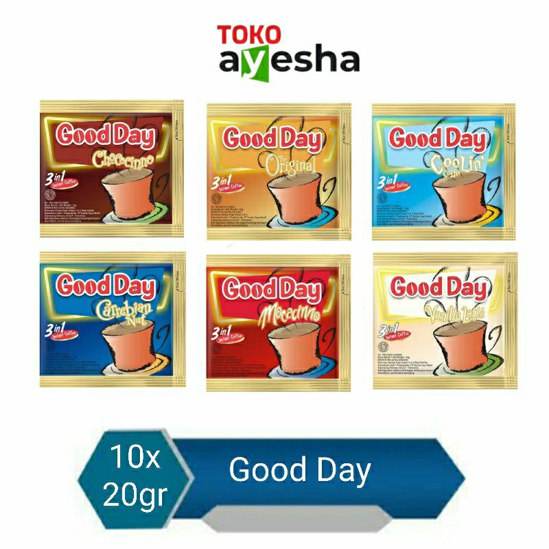 Jual Good Day Kopi Instan 3 in 1 20gr - 1 Renceng isi 10 Sch | Shopee ...