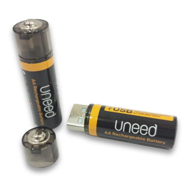 Jual Uneed USB Lithium AA 2pcs 1000mAh - Rechargeable Li-ion Battery ...