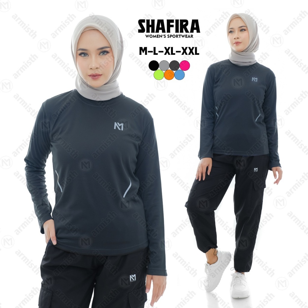 Jual Armisth Kaos Olahraga Dryfit Wanita Lengan Panjang Muslimah Atasan ...