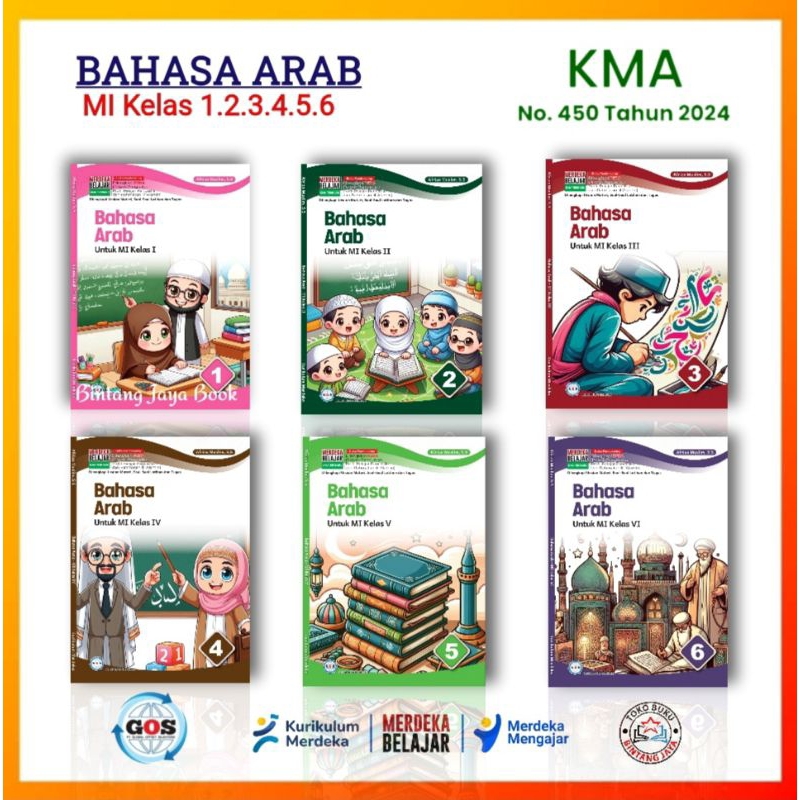 Jual Penerbit GOS Buku MI KMA 450 - Buku Siswa Bahasa Arab MI Kelas 1,2,3,4,5,6 Kurikulum ...