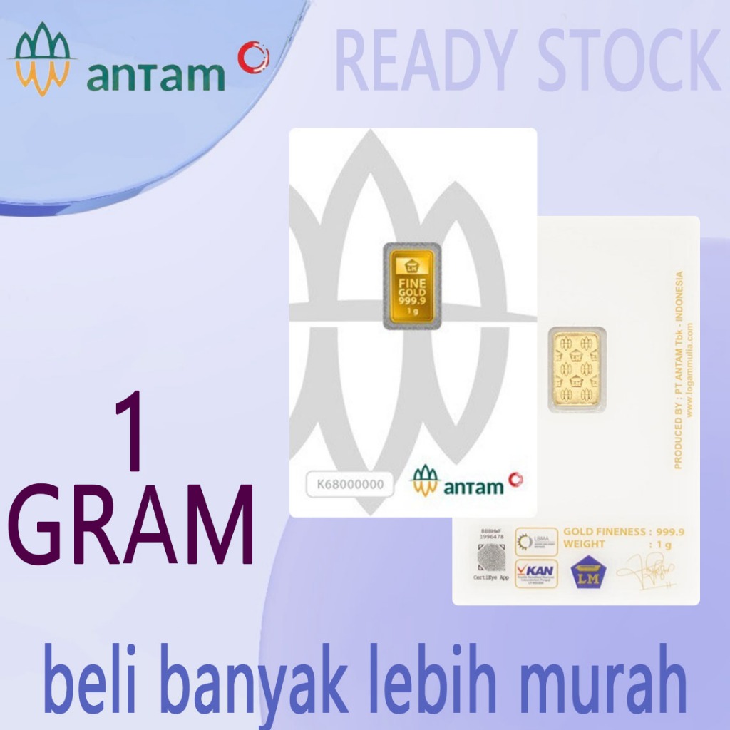 Jual Logam Mulia LM 1 Gram Antam Emas Gold Premium Precious Metals Regular Classic Series1 gr ...