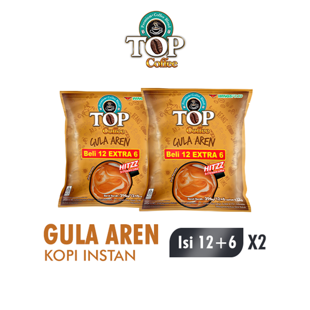 Jual Top Coffee Kopi Instan Gula Aren Bag 22 gr isi 12 + 6 pcs x2 ...