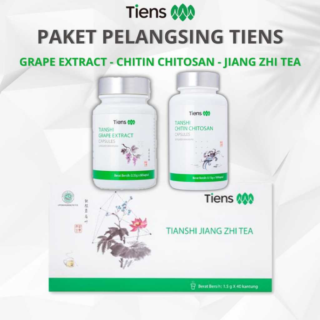Jual TIENS Pelangsing Badan Ampuh Original Jiang Zhi Tea + Chitin Chitosan + Grape Extract ...