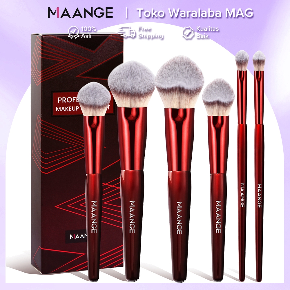 Jual MAANGE 6Pcs Set Kuas Rias Wajah Profesional Kuas Makeup Bentuk Hati Set Kuas Tabung ...