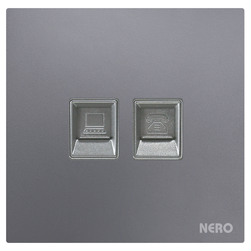 Jual NERO Saklar Telephone + Data Outlet VEGA Q3L Q3LPHPC - GR GREY ...