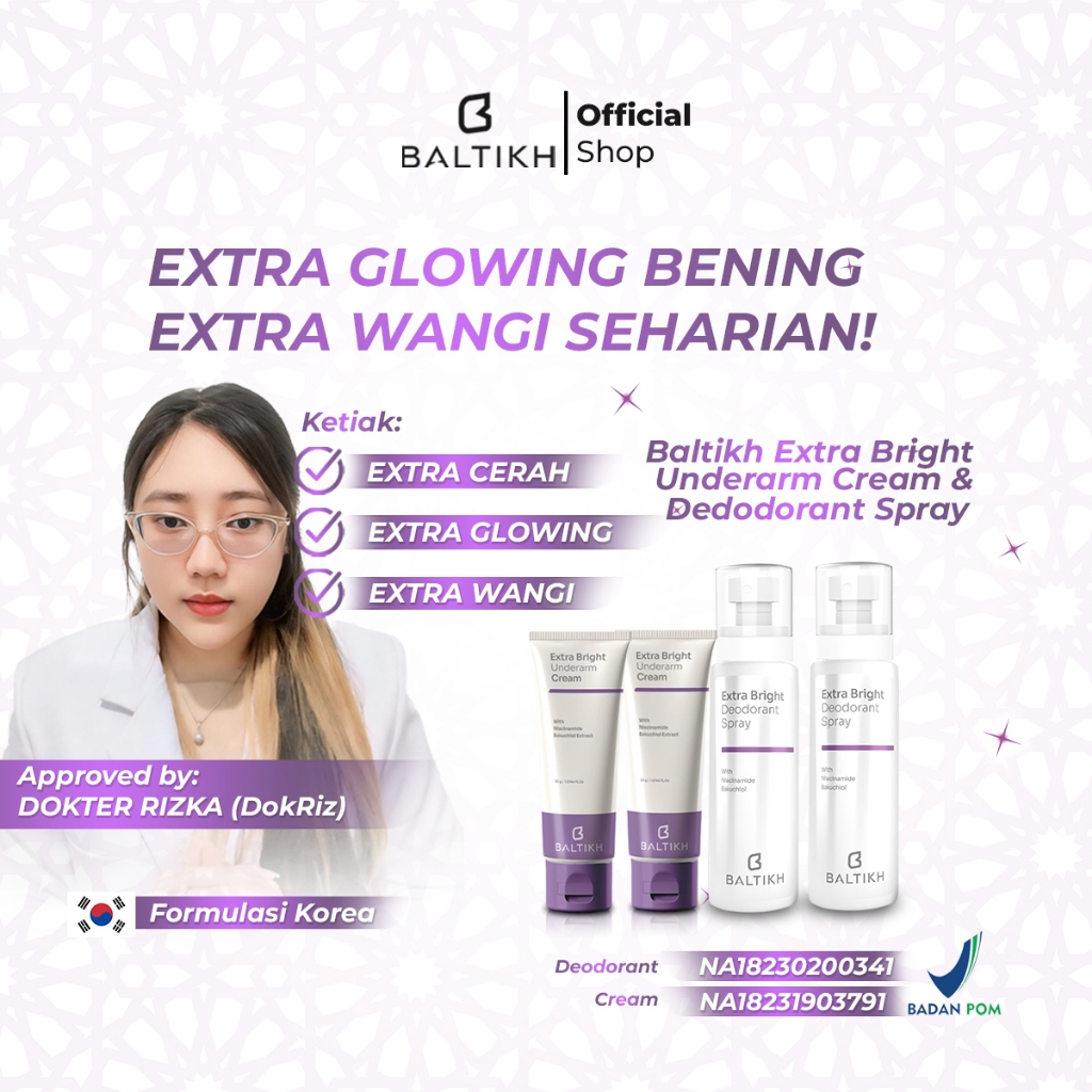 Jual NEW Paket Super Cerah - 2 BALTIKH Extra Bright Underarm Cream ...