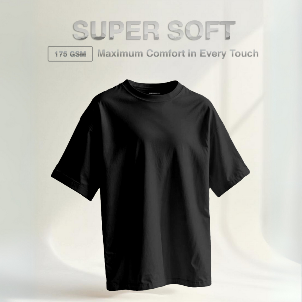 Jual Common Goods Short Sleeve Super Soft Oversize T-Shirts - Black (Hitam) | Shopee Indonesia