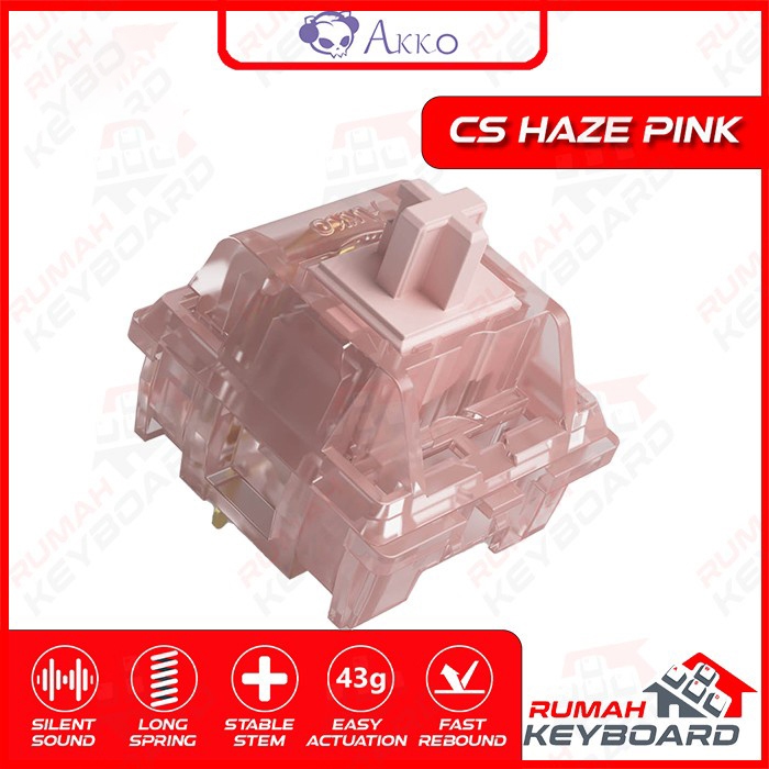 Jual AKKO - Haze - Pink - Switch - 3 Pin - 43g - Pcb Mount - Linear ...