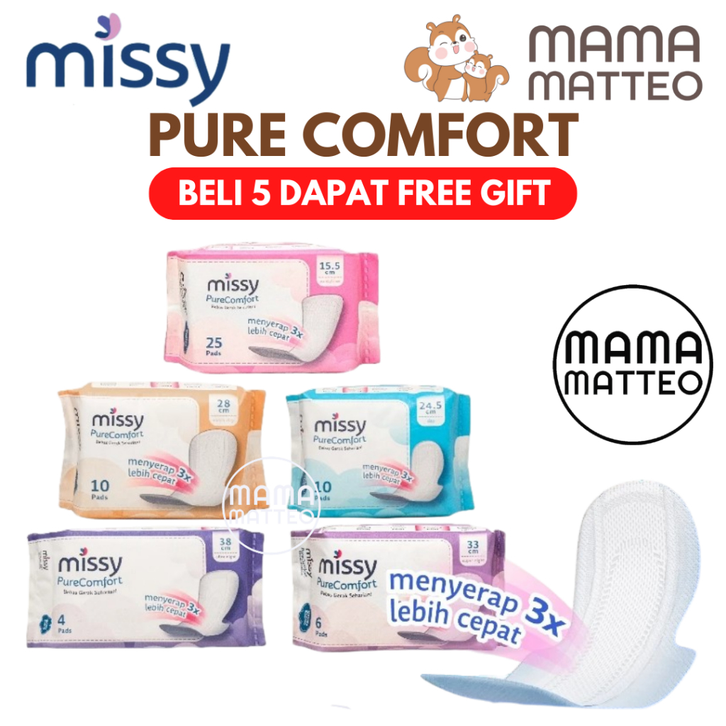 Jual MISSY Pure Comfort / Pembalut Pad Menstruasi Wanita Pantyliner ...
