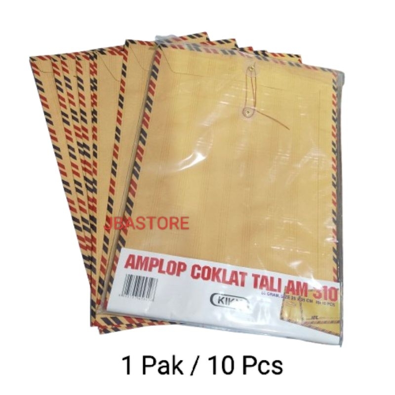 Jual 1Pak/ 10 Pcs Amplop Coklat Tali Folio 310 Airmail | Shopee Indonesia
