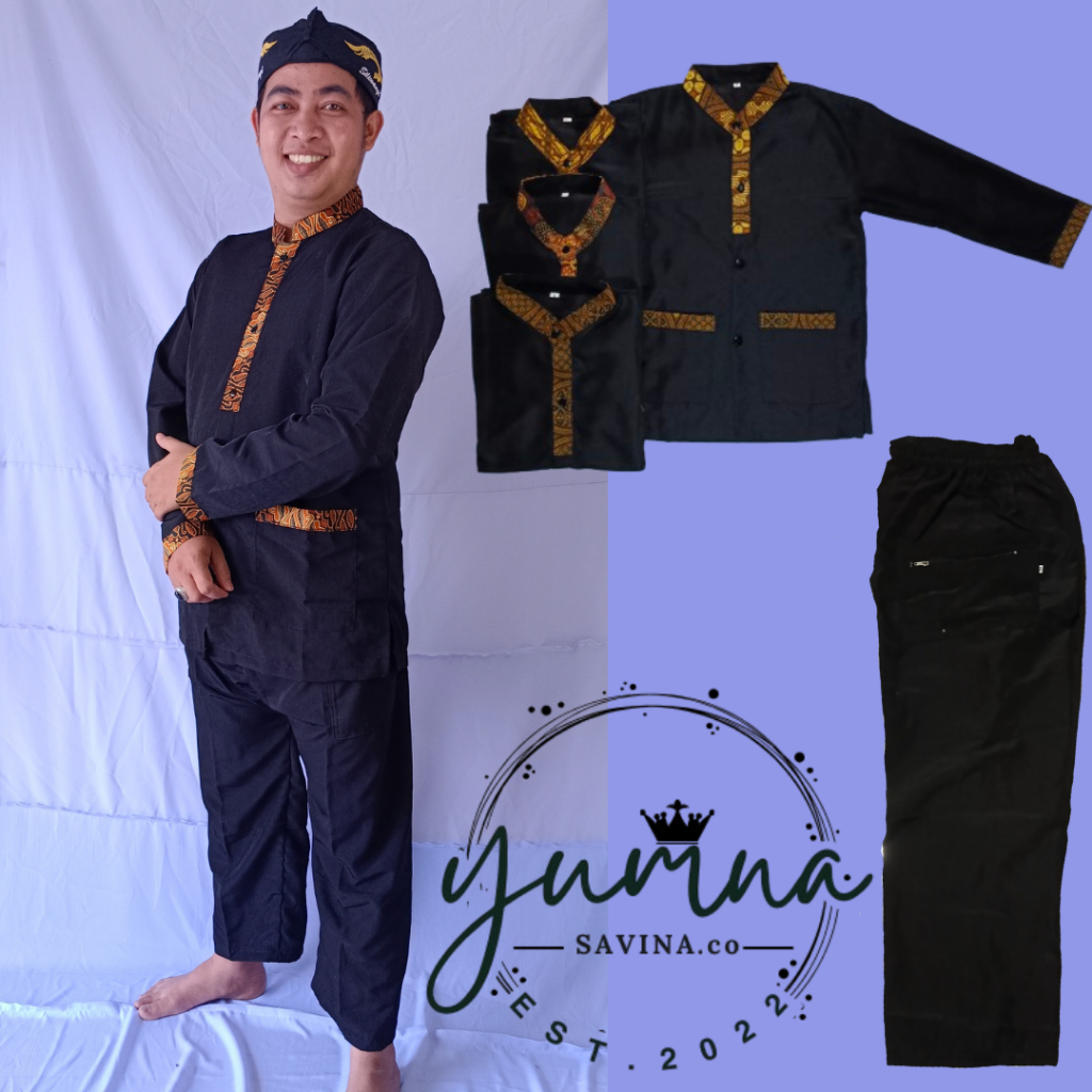 Jual Setelan baju Pangsi Motiv Batik Dewasa/setelan baju adat khas ...