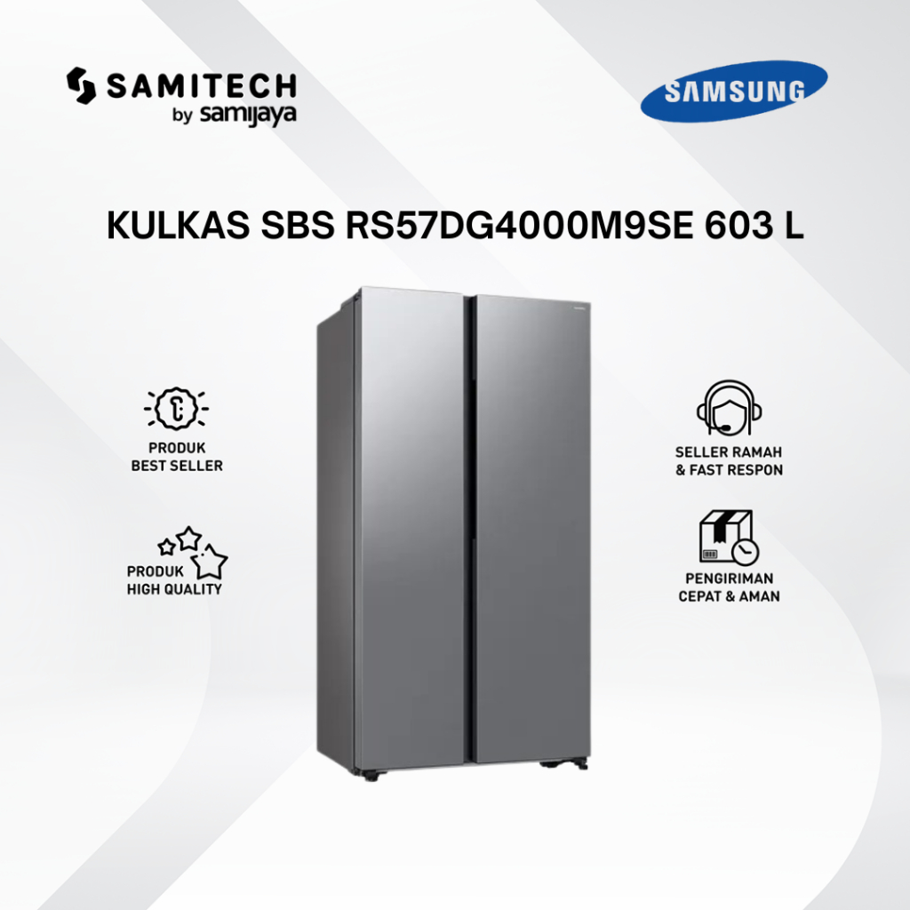 Jual KULKAS SIDE BY SIDE SAMSUNG RS57DG4000M9SE 603L SmartThings AI Energy Gentle Silver Matt ...
